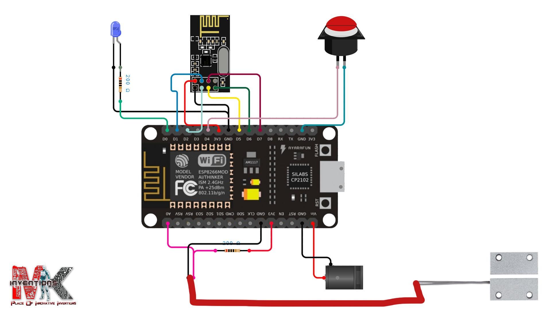 DIY Wireless Door Sensor Using ESP8266 + NRF24L01 || Home Automation ...