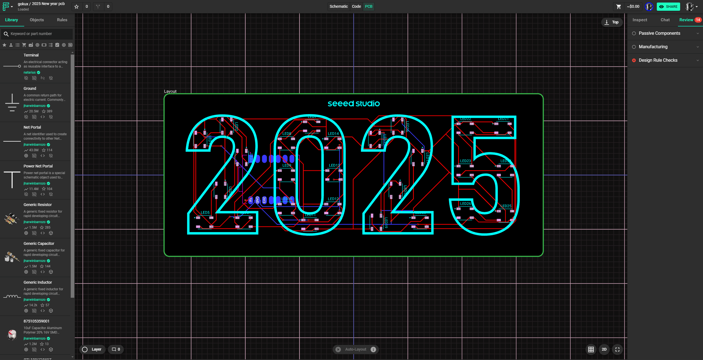 The New Year 2025 PCB With WLED : 7 Steps (with Pictures) - Instructables