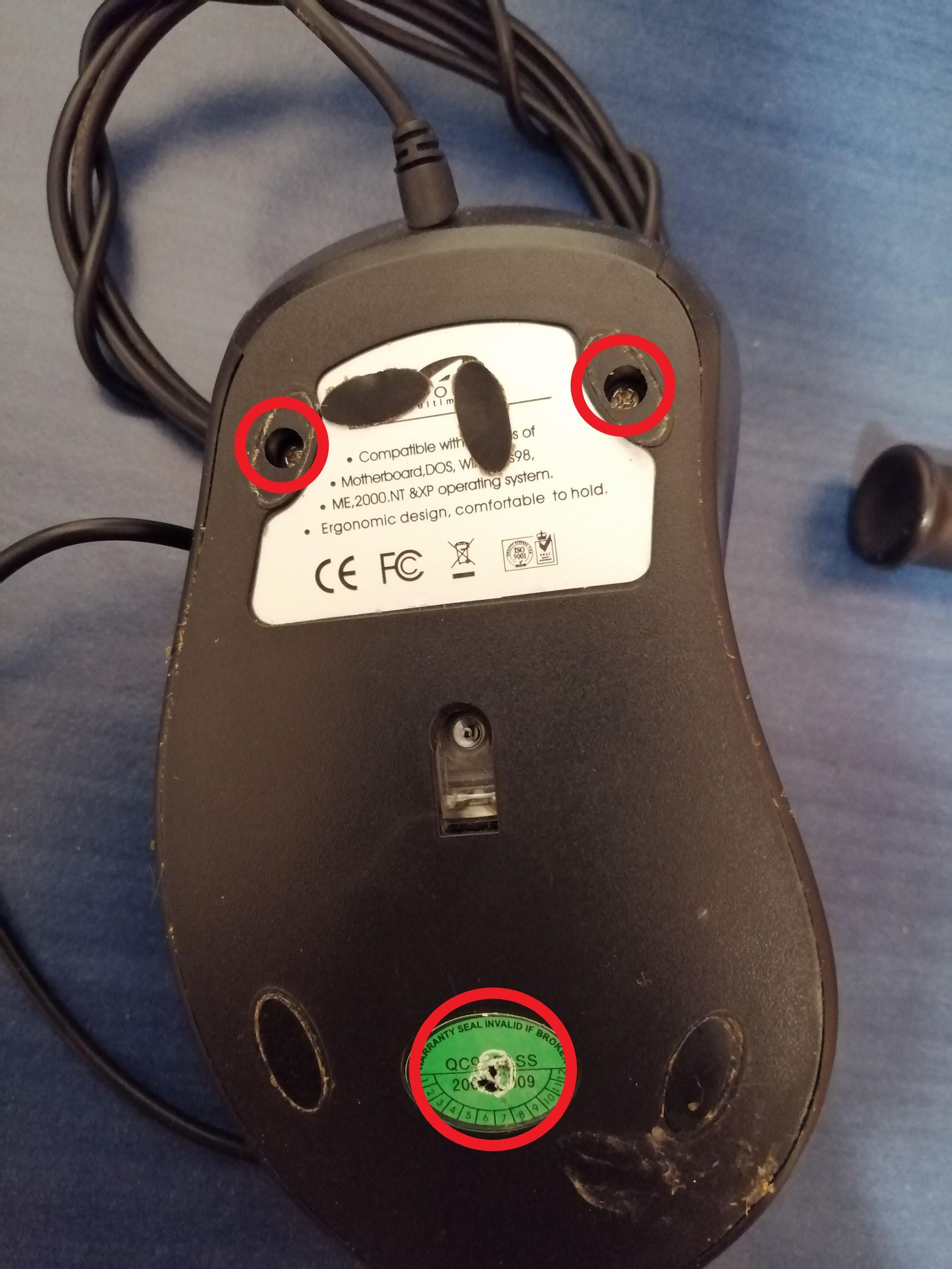 Optical Mouse Underside