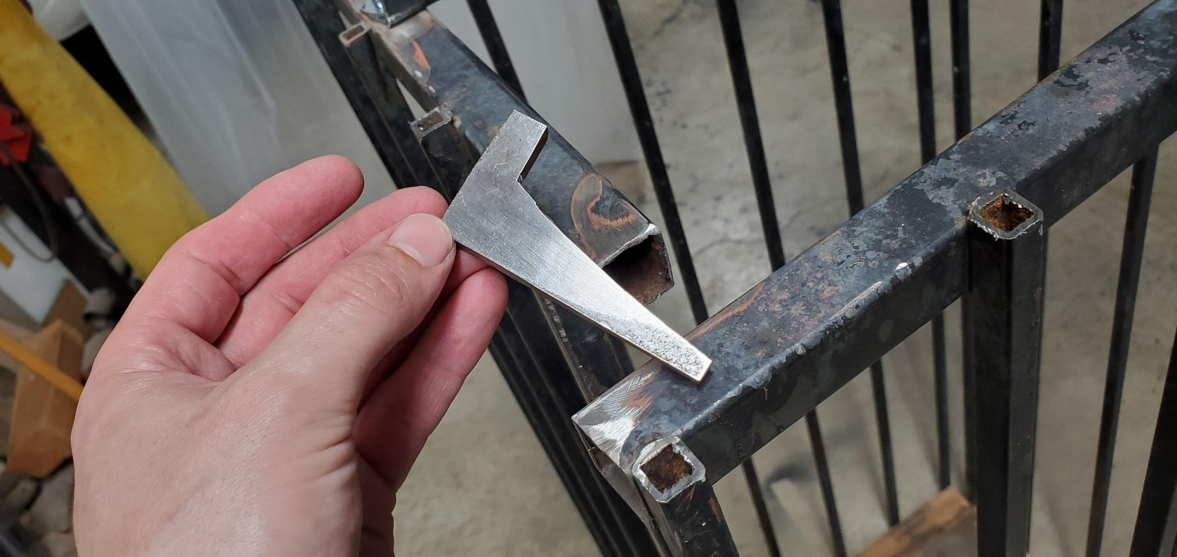 Skeleton in a Hanging Cage From Scrap Metal - Yard Decoration : 11 ...