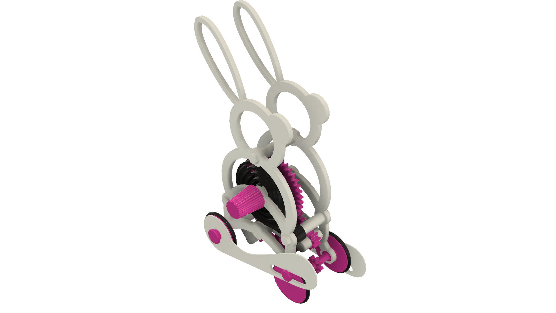 Windup Bunny 2 With a PLA Spring Motor and Floating Pinion Drive : 5 ...