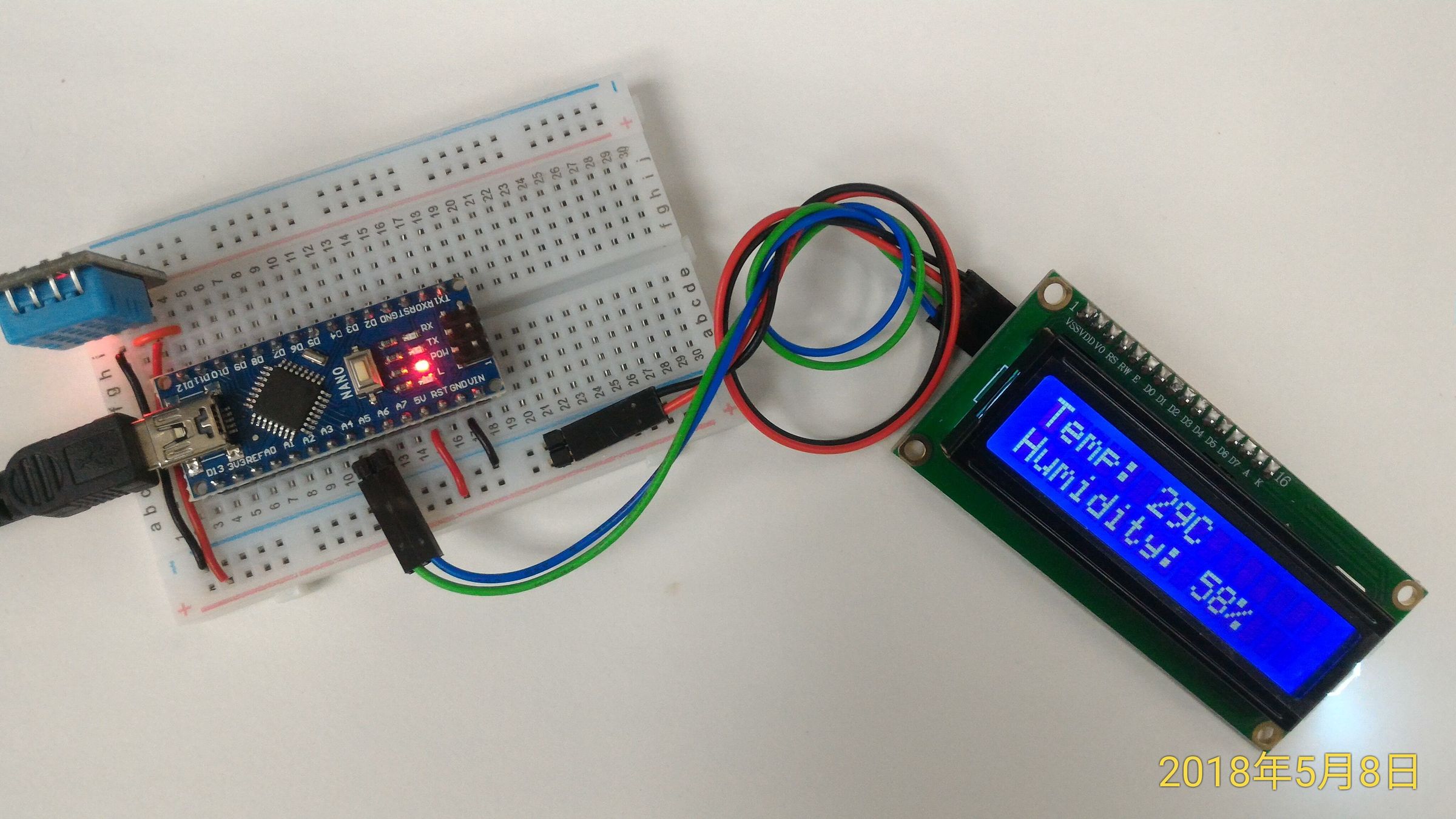 Arduino Temp/Humidity Sensor Using DHT11 and I2C LCD One Day Project ...