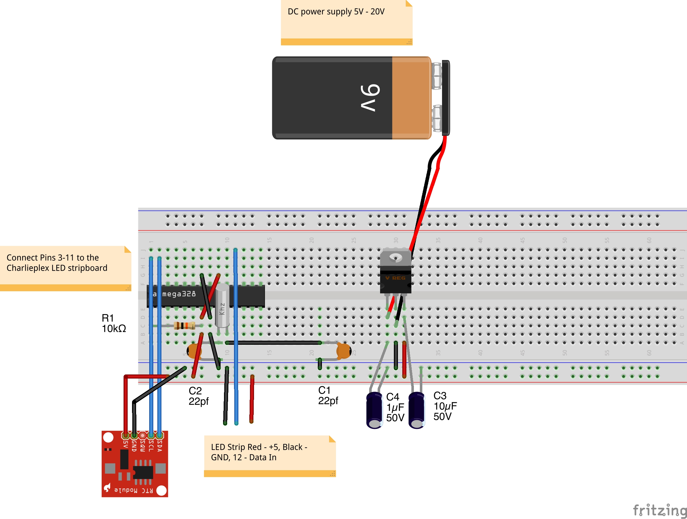 Charliexplexed LED Clock - Arduino : 5 Steps (with Pictures ...