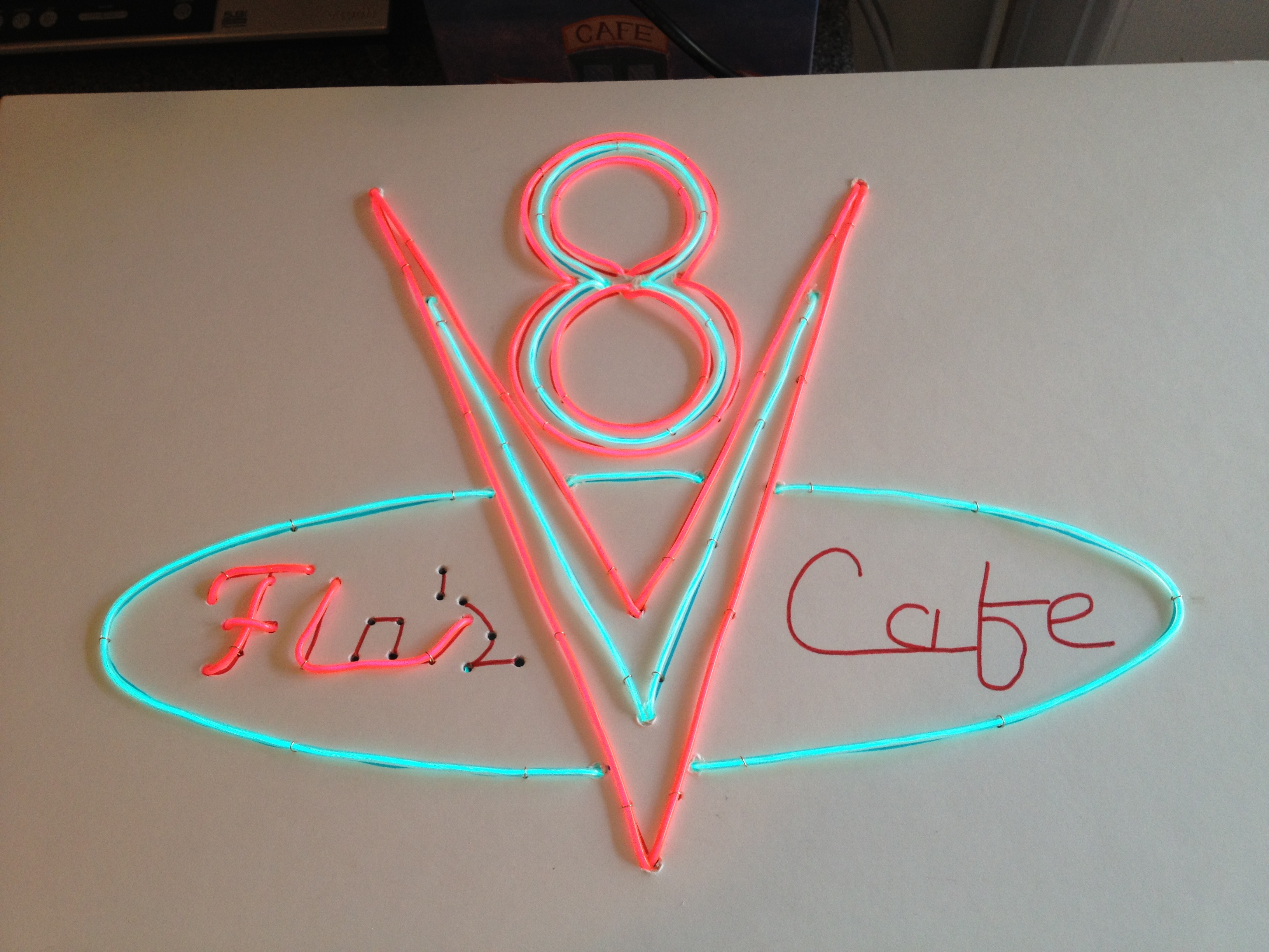 Flo's V8 Cafe Sign : 5 Steps - Instructables