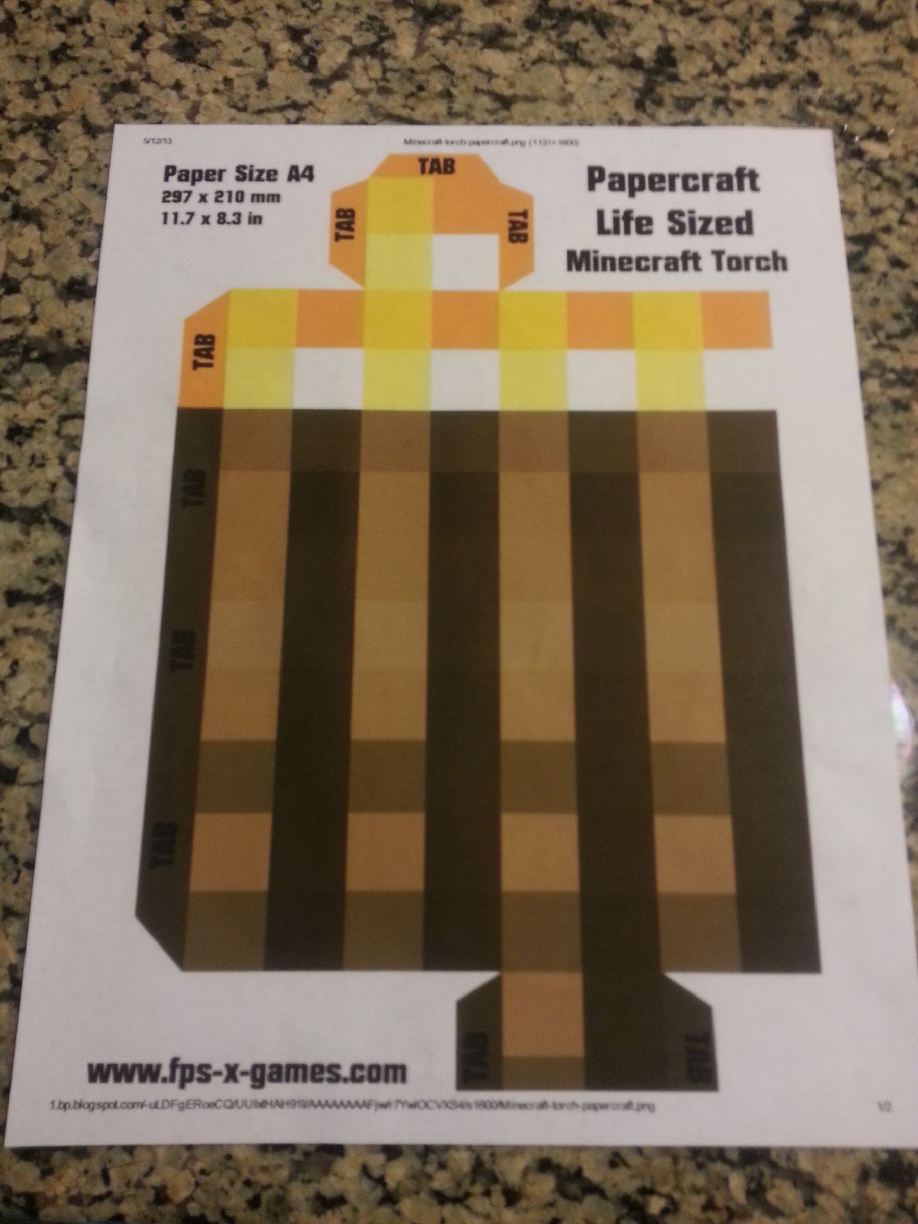 Minecraft Printable Torch