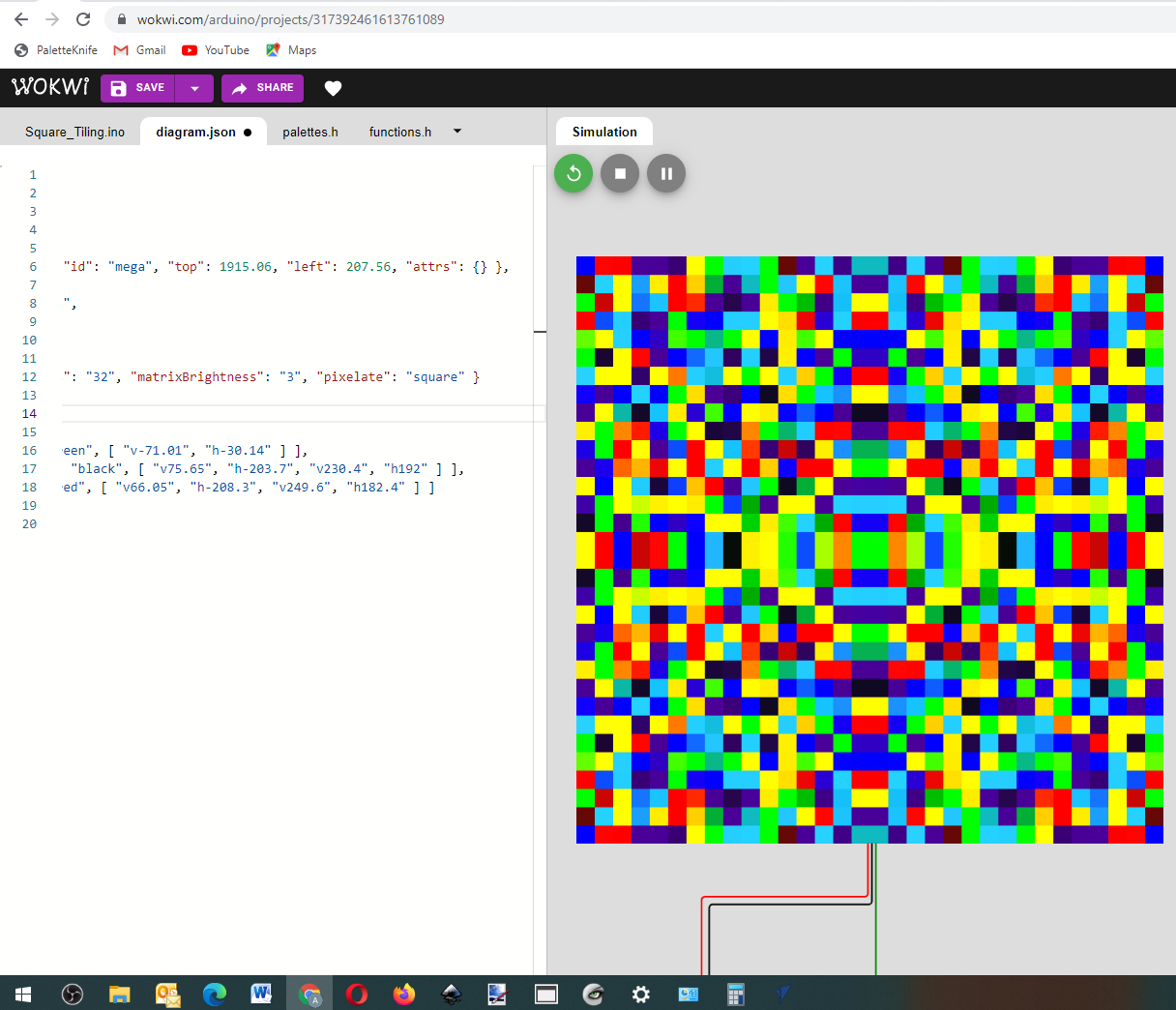 Square Tiling in WOKWI - the Online Arduino Simulator : 4 Steps (with ...
