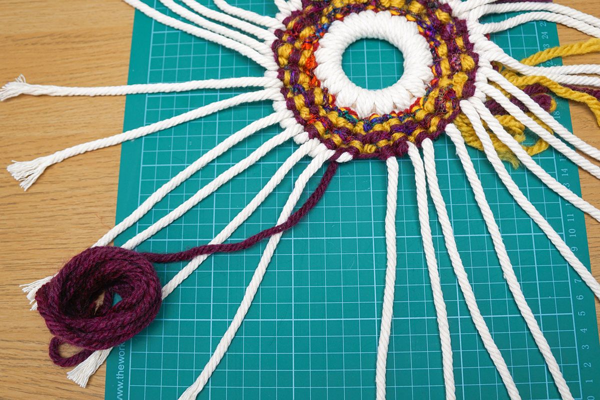DIY Circular Macramé SUNBURST Ornament | Woven Rope & Fibre Mirror ...