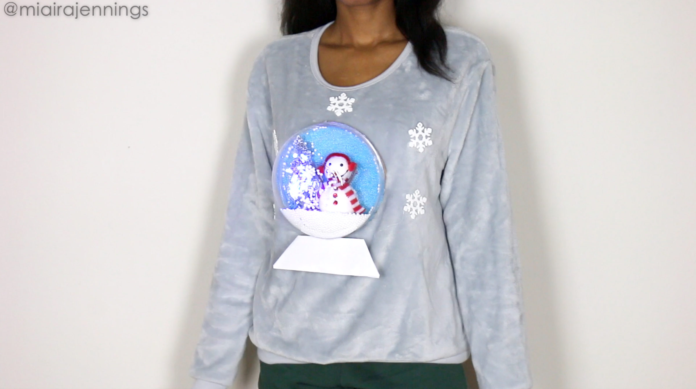 DIY 3D Light-Up Snow Globe Ugly Christmas Sweater : 13 Steps (with ...