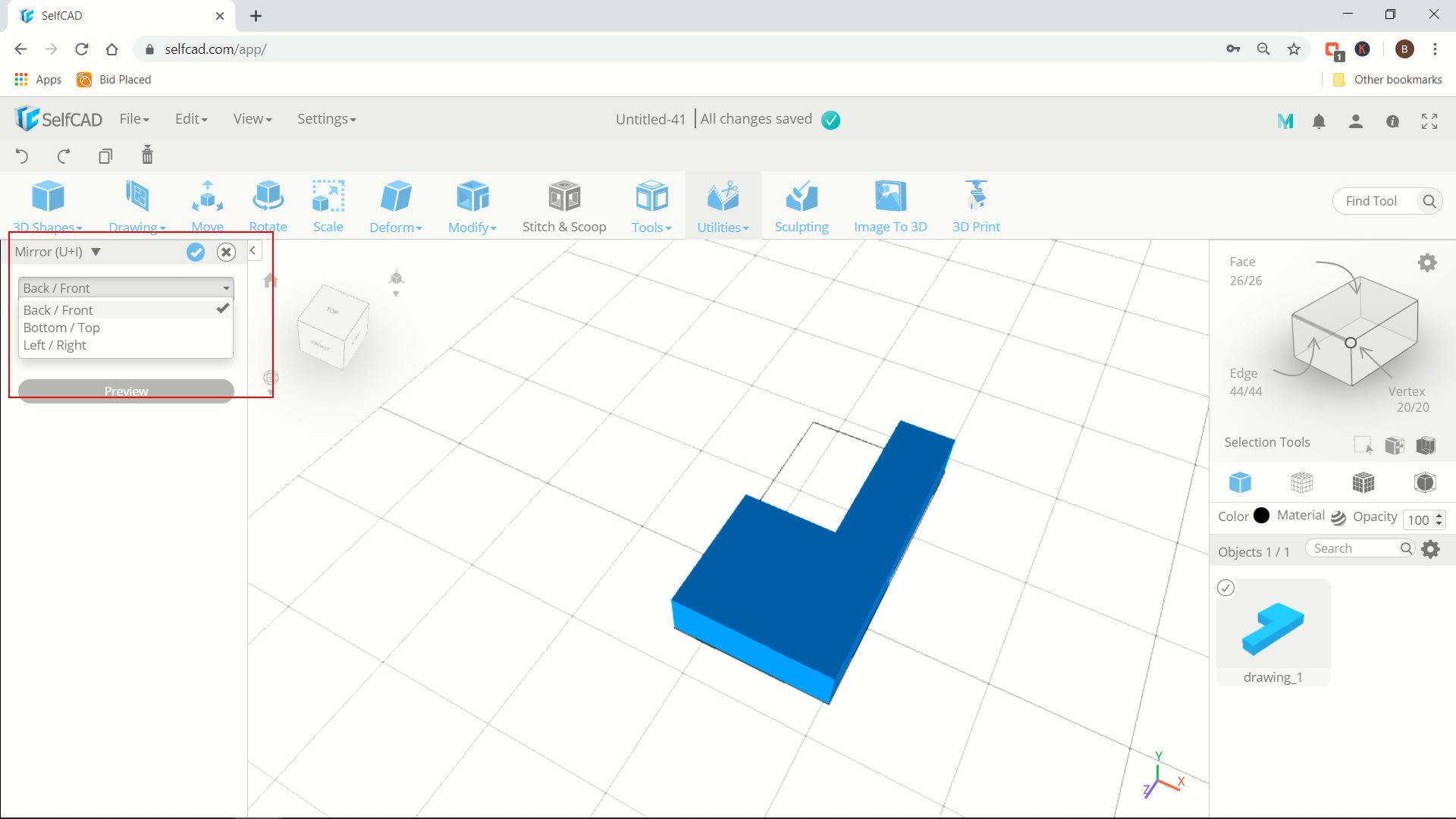 SelfCAD Mirror Command : 3 Steps - Instructables