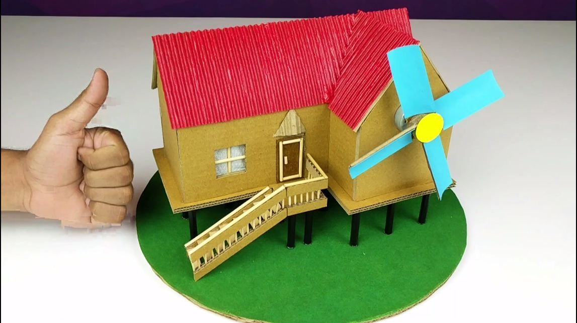 How to Make WINDMILL Generator From Cardboard for Science Project at ...