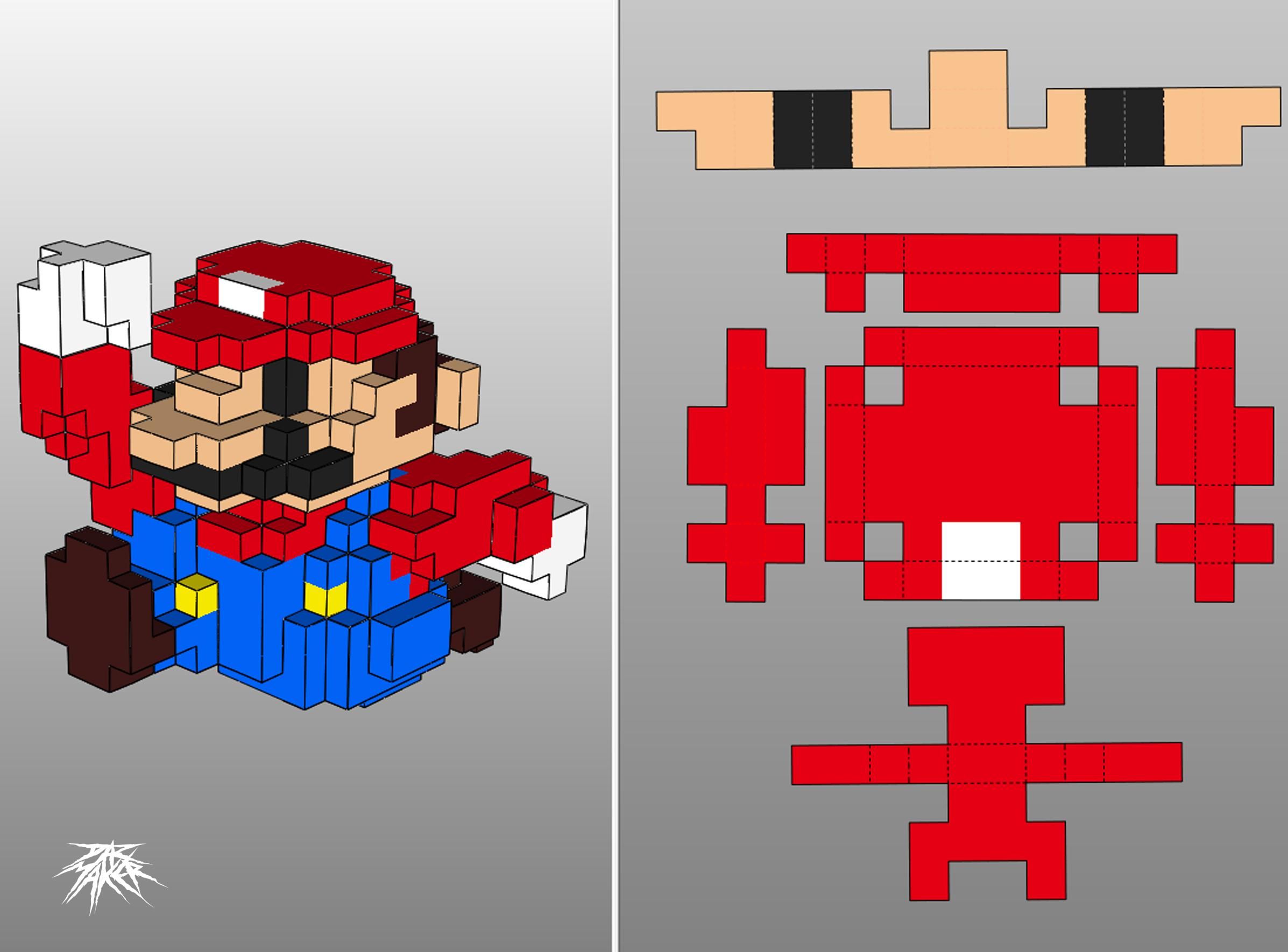 Mario 8 Bit 3d Pixel Paper Art : 17 Steps (with Pictures) - Instructables