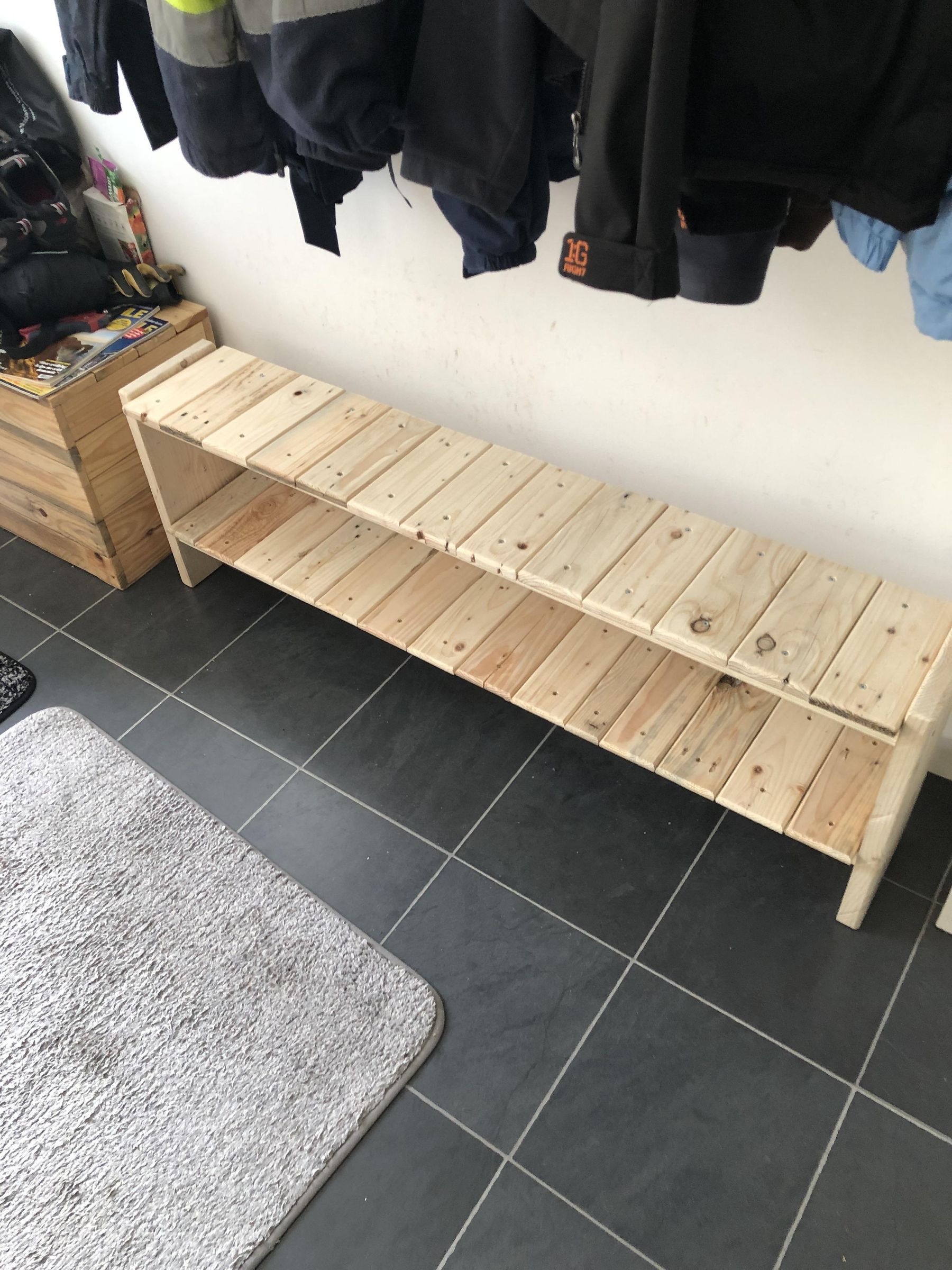 Scaffolding Board and Pallet Wood Rustic Shoe Rack in a Day : 3 Steps ...