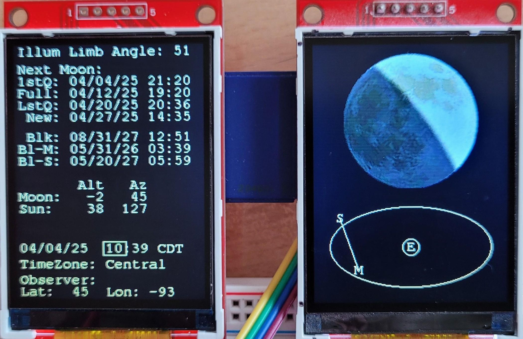 Moon Phase Display Based on Observer's Location on Earth (updated 2025 ...