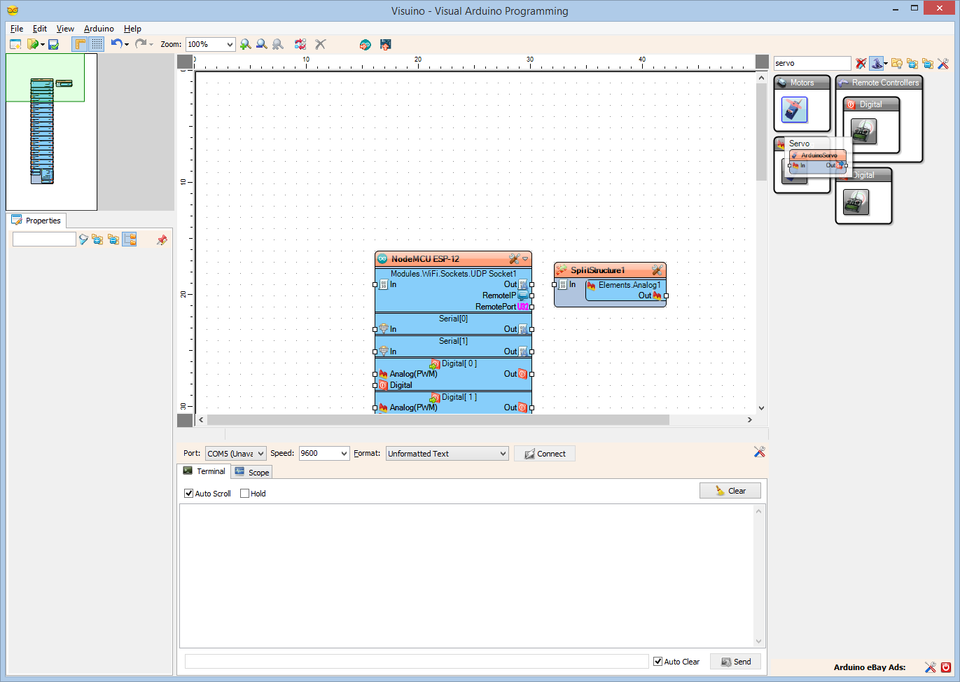 ESP8266 and Visuino: Control Servo Remotely Over Wi-Fi With Rotary ...
