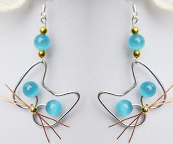 Handmade Cat Jewelry Idea-How to Make Adorable Wire Cat Earrings DIY ...