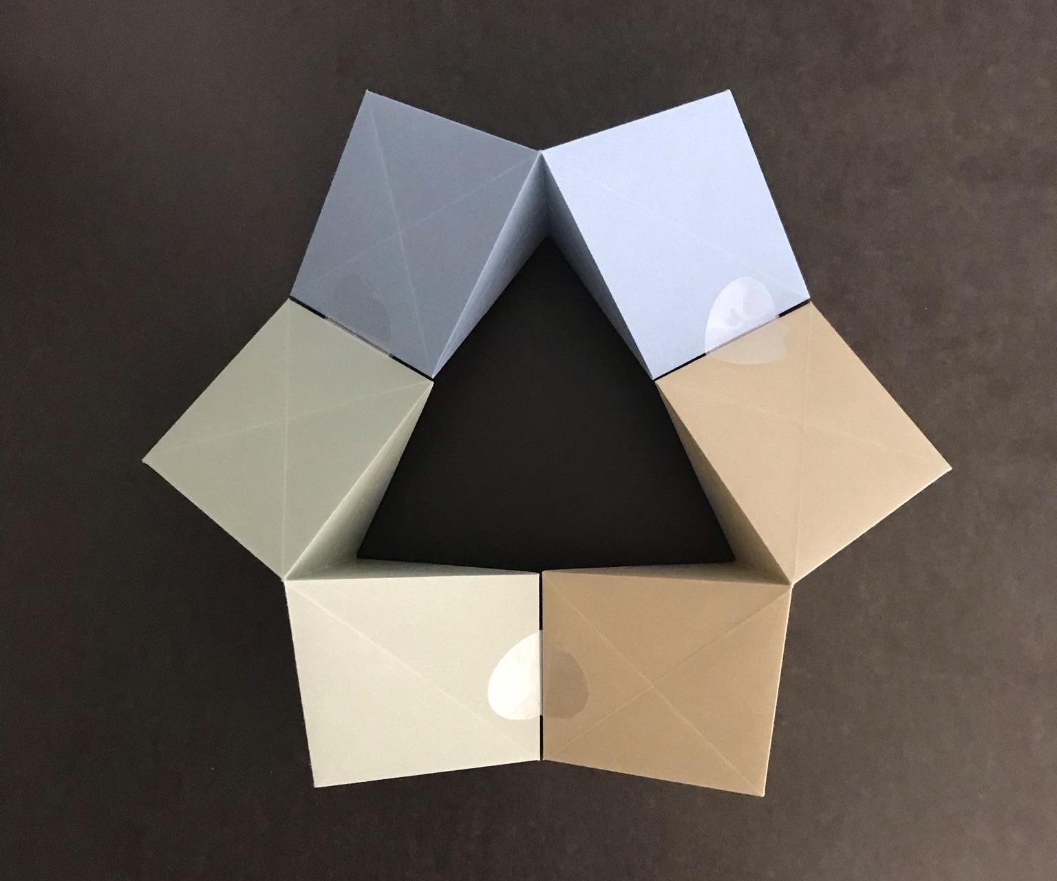 DIN A4 Double Rhombic Pyramid (with Integrated Hinge) : 3 Steps (with ...