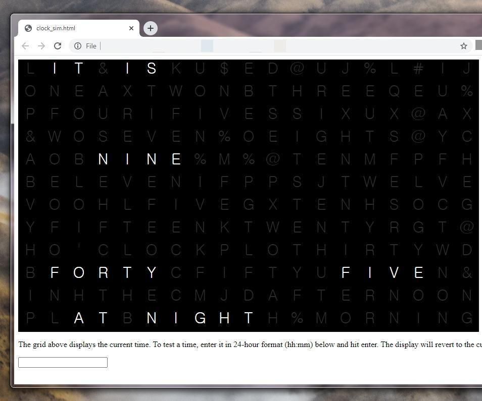 Configurable Word Clock Simulator : 3 Steps - Instructables