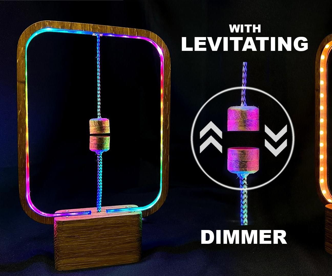 Wooden Desk Lamp With Levitating Dimmer / Color Changing LED : 28 Steps ...