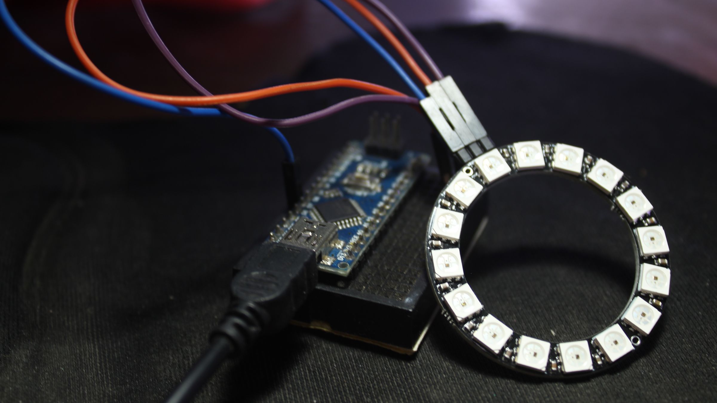 How to Use NeoPixel / WS2812 16-bit Ring Using Arduino Nano : 4 Steps ...