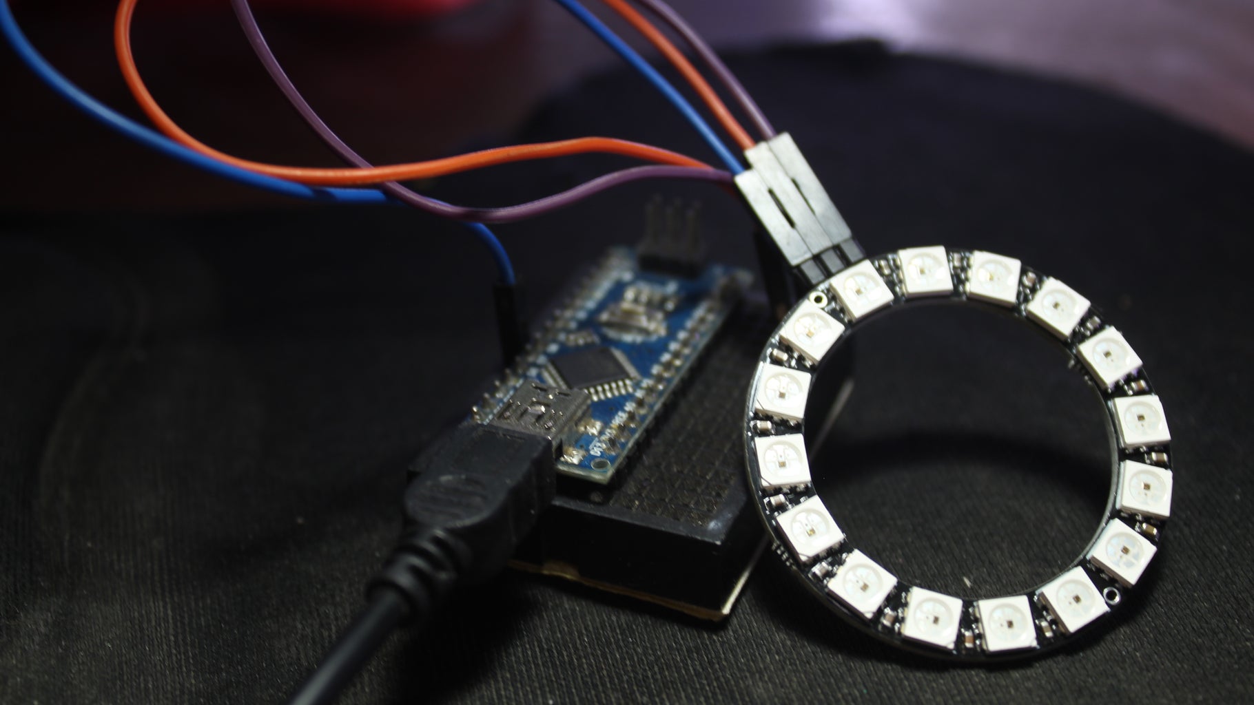 How To Use Neopixel Ws2812 16 Bit Ring Using Arduino Nano 4 Steps Instructables