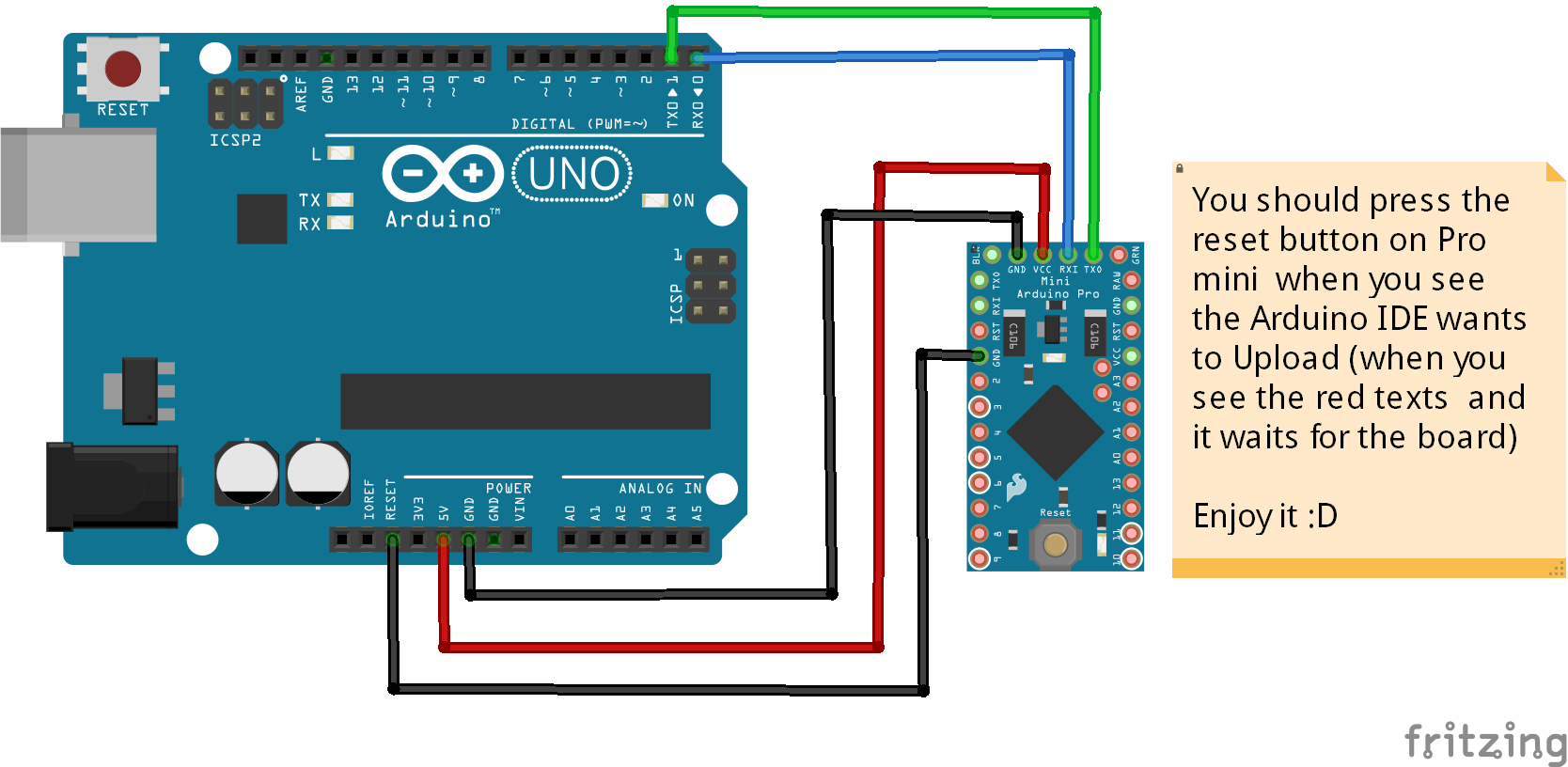 Uploading Sketch to Arduino Pro Mini Using Arduino UNO : 6 Steps ...