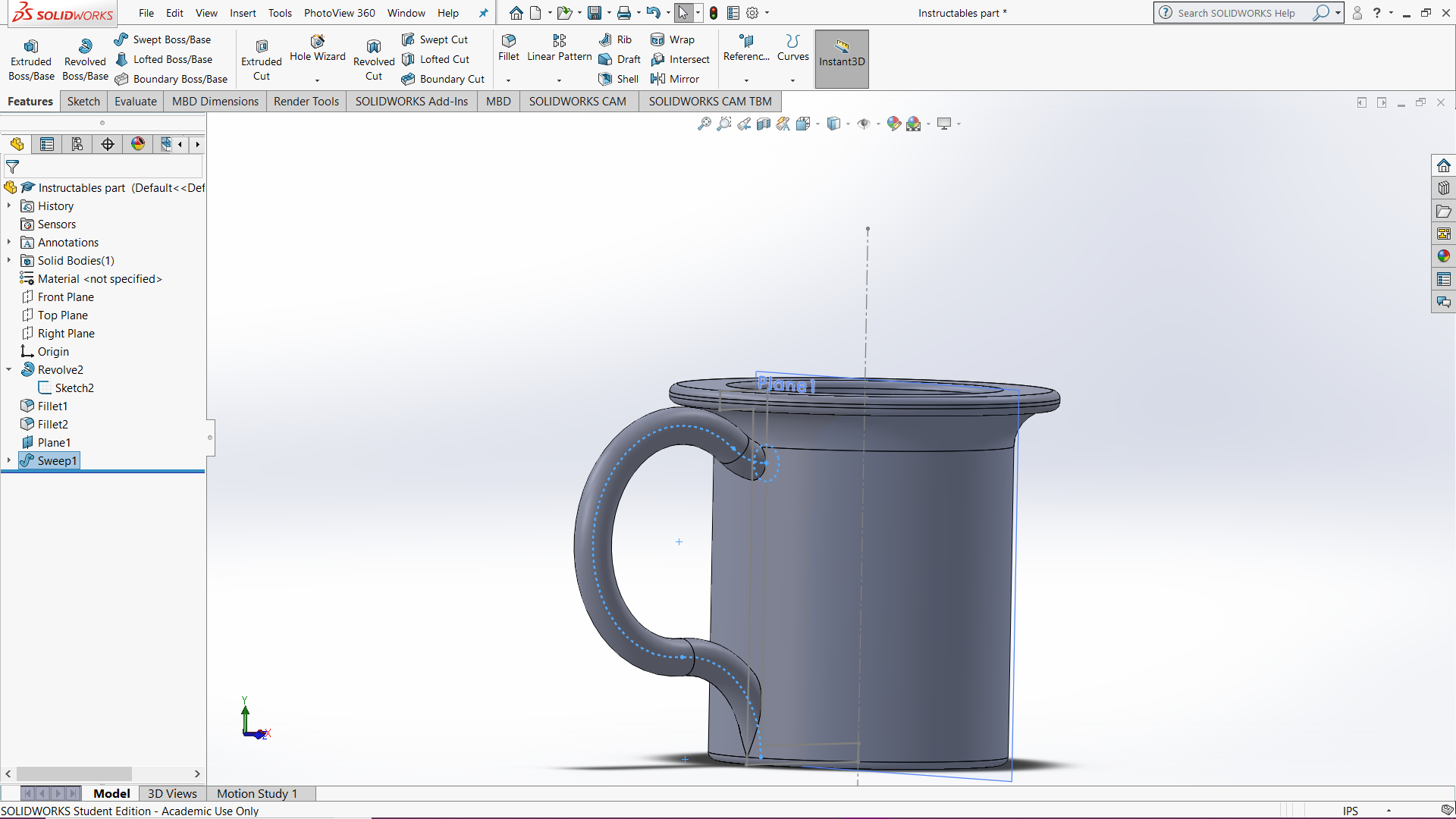 Differentiating Between the Sweep and Loft Commands on Solidworks 2020 ...