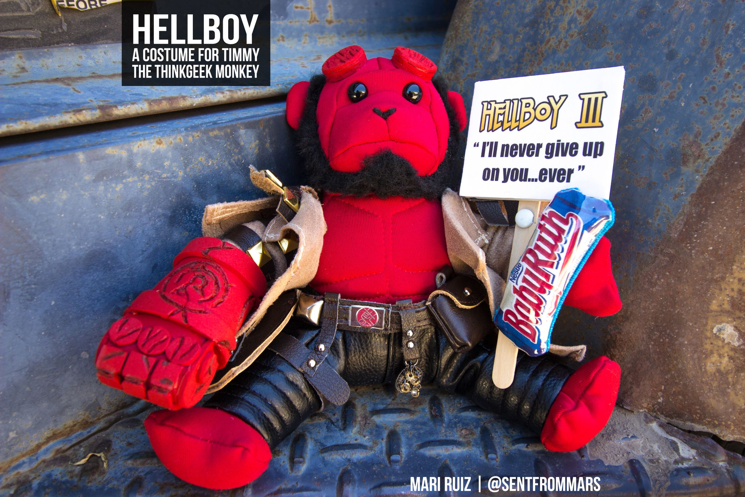 Hellboy Comic Con Costume (For Timmy the ThinkGeek Monkey) : 8 Steps ...