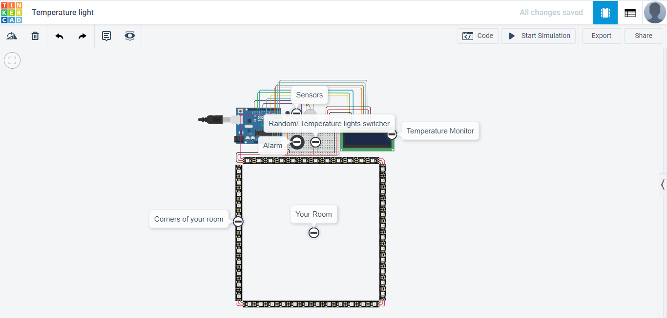 Temperature Based Lighting Prototype (In TinkerCad) : 4 Steps ...
