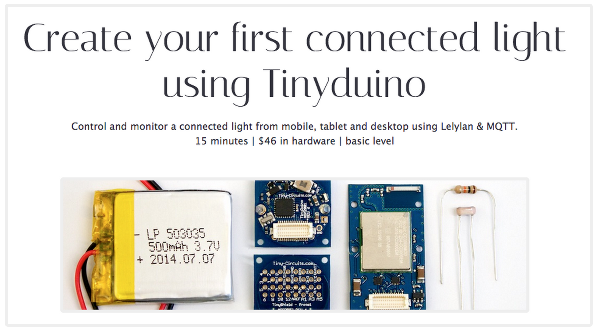 Create Your Own Smart Light Using TinyDuino : 6 Steps - Instructables