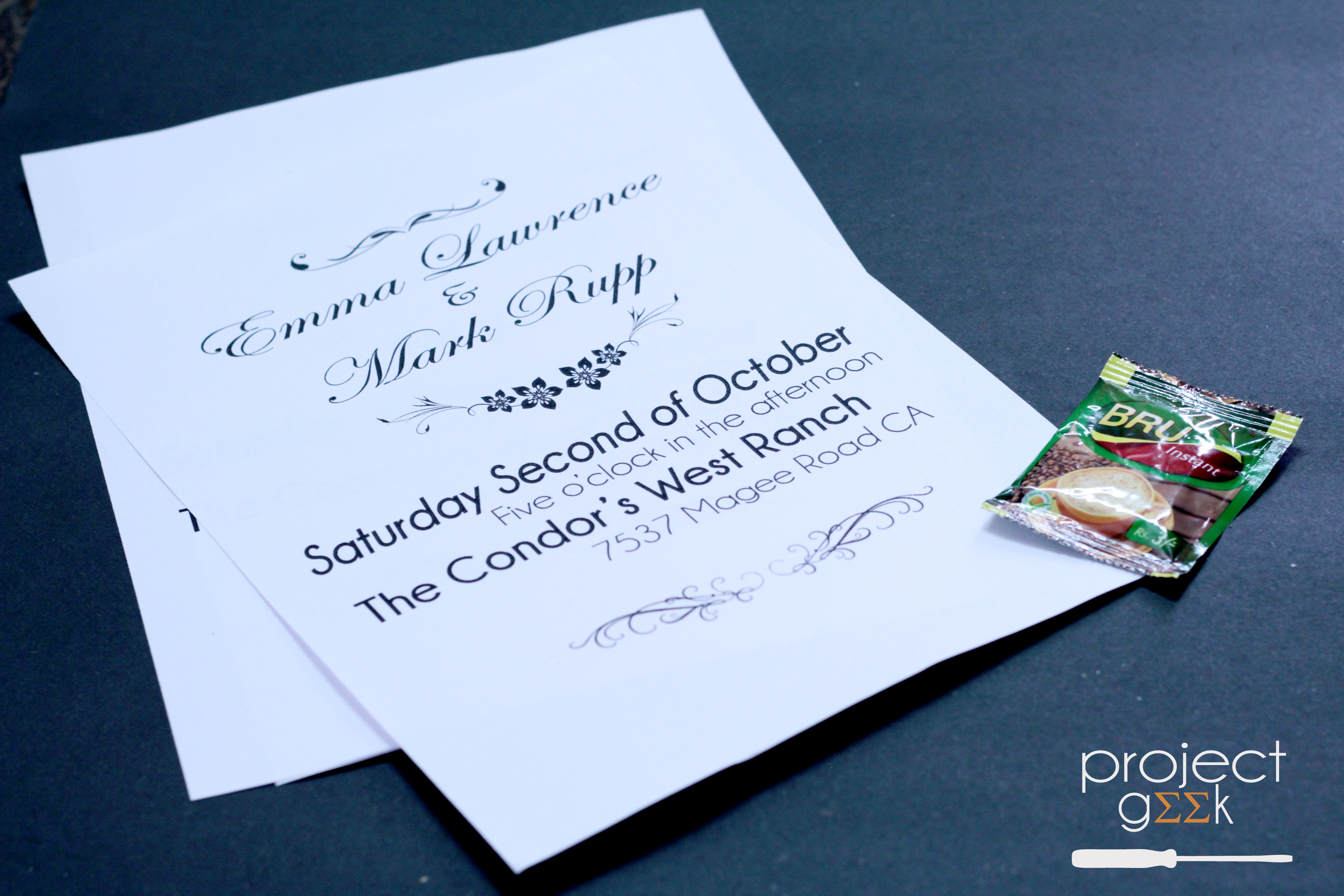 Vintage Old Paper Wedding Invitation - Project Geek #4 : 4 Steps (with ...