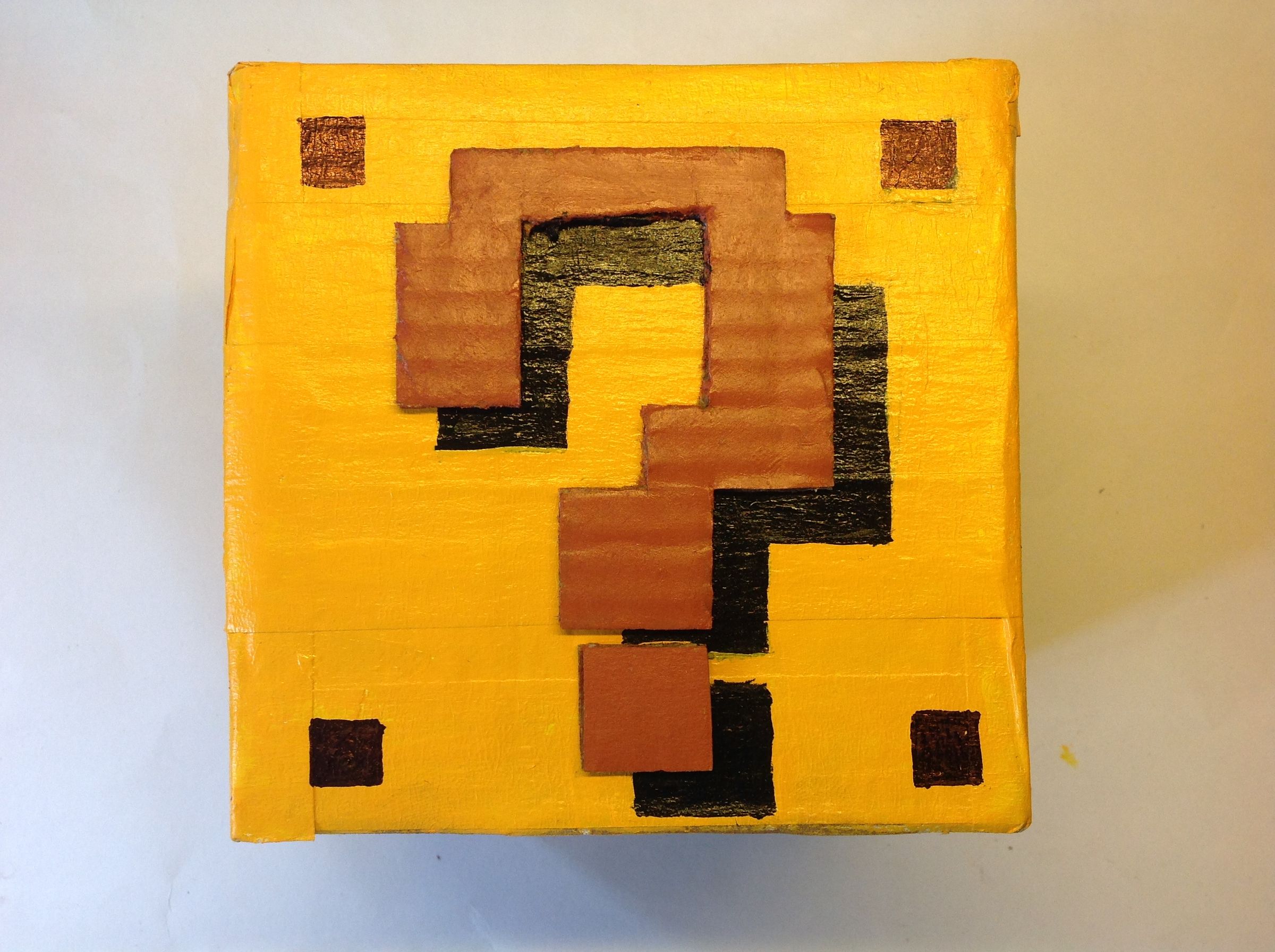 Mario Question Block Tissue Box : 11 Steps (with Pictures) - Instructables