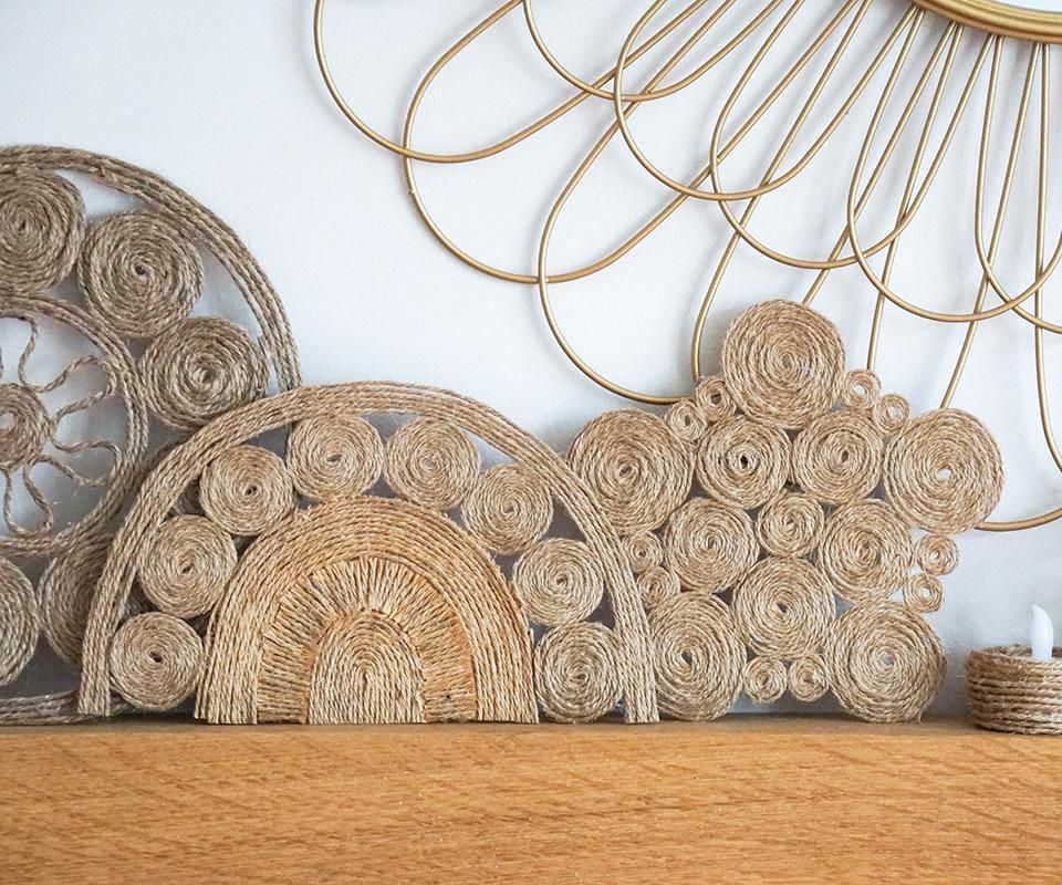 DIY Twine Shapes for Home Decor | Rainbows, Flower Coasters & More : 9 ...