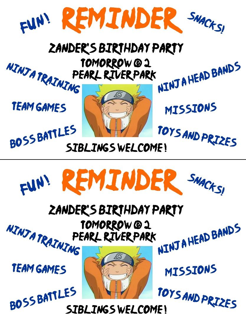 Naruto Birthday Game
