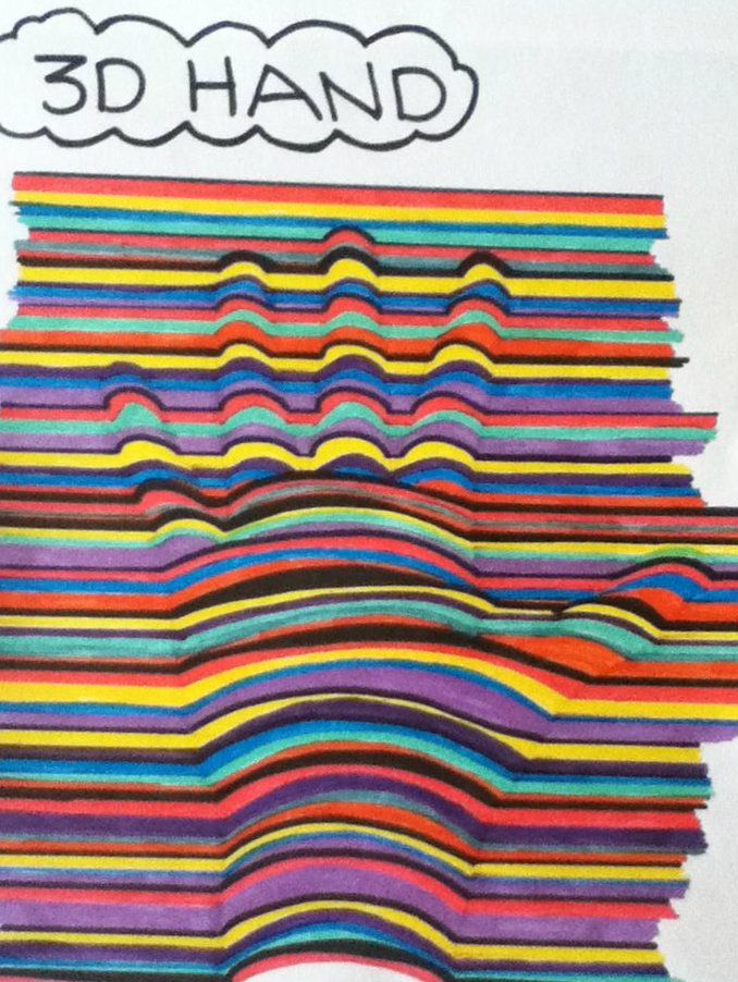 3d Hand Drawing With Lines