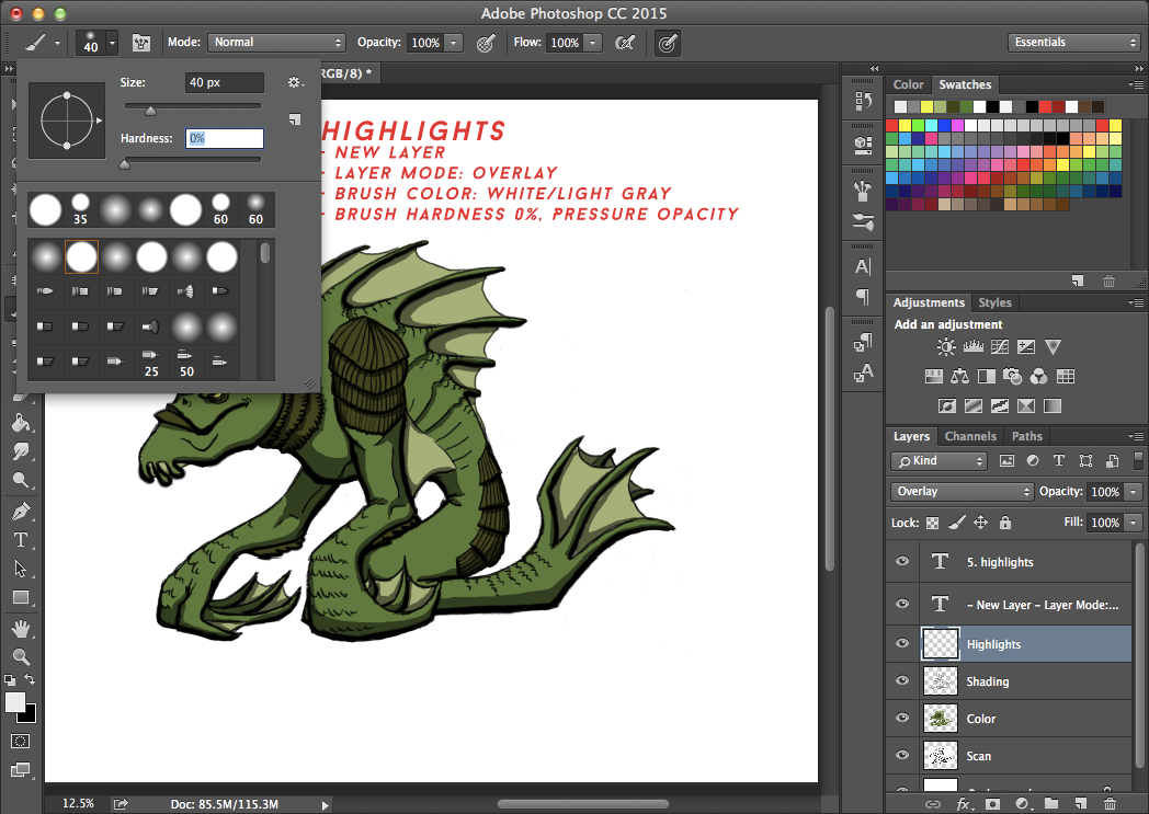 Coloring, Shading, and Effects in Photoshop : 9 Steps (with Pictures ...
