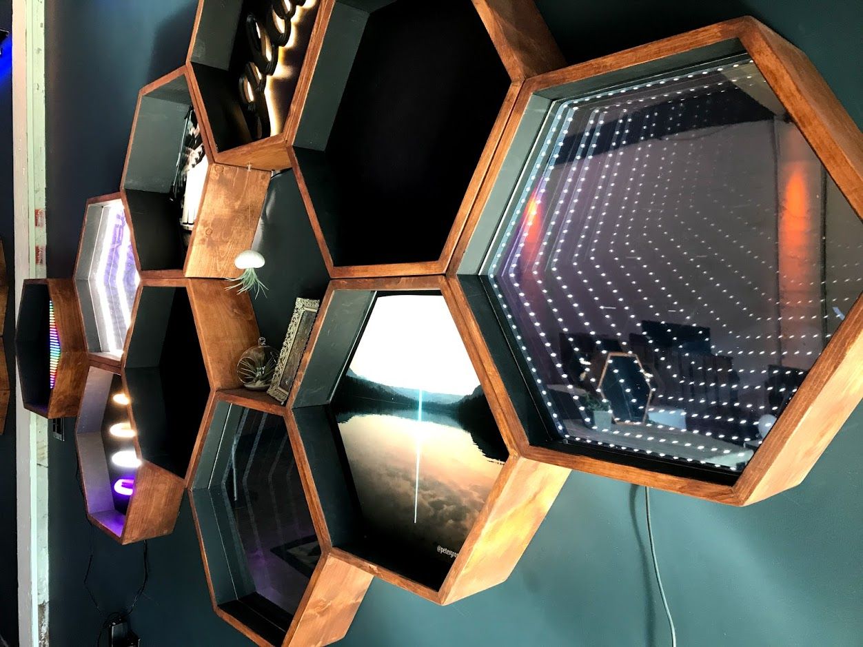 Hexagon Infinity Mirror With LED Lights and Laser Wire : 5 Steps (with ...