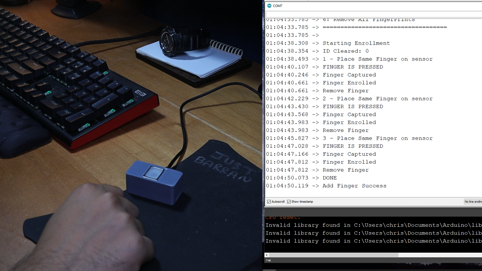 DIY Fingerprint Login for Any Computer (xiao + Arduino + Gt521f32) : 7 ...