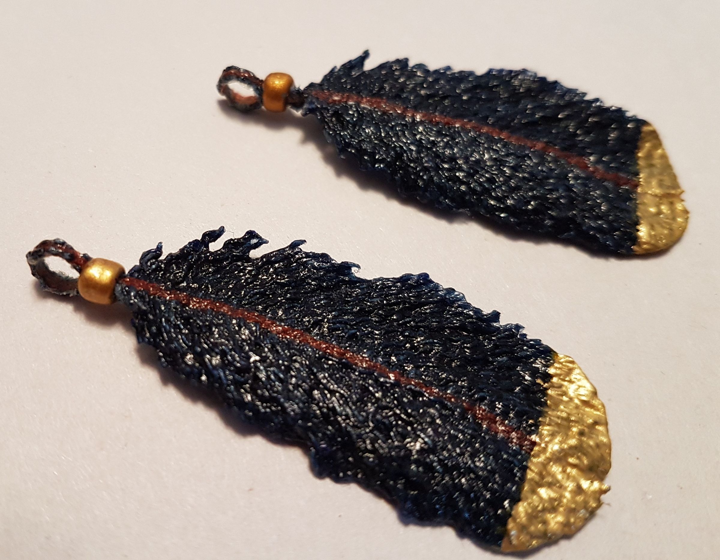 Denim Feather Earrings and Necklace : 16 Steps (with Pictures ...