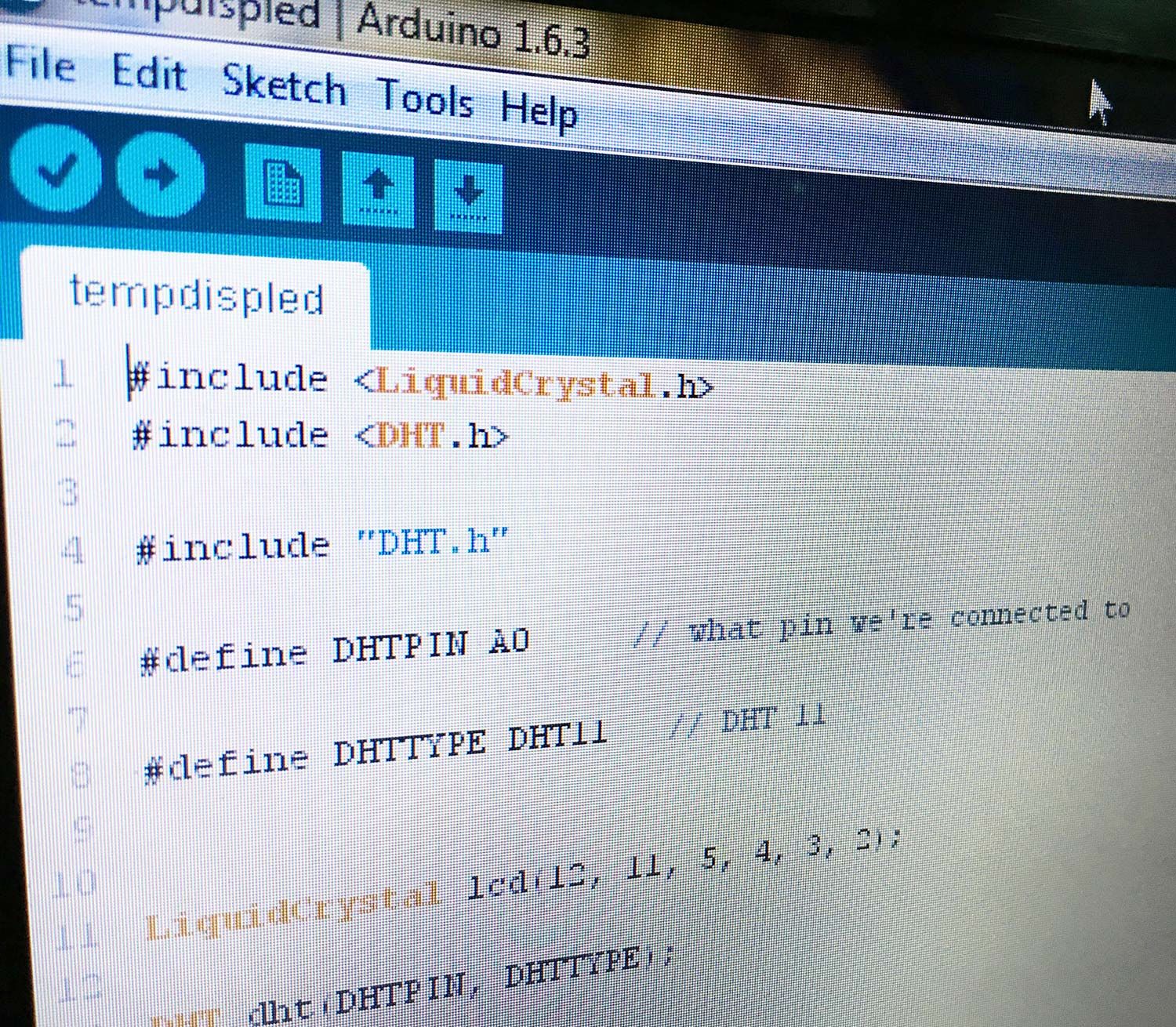 Temp & Humidity Sensor With LCD Disp & LED Indicator : 5 Steps (with ...