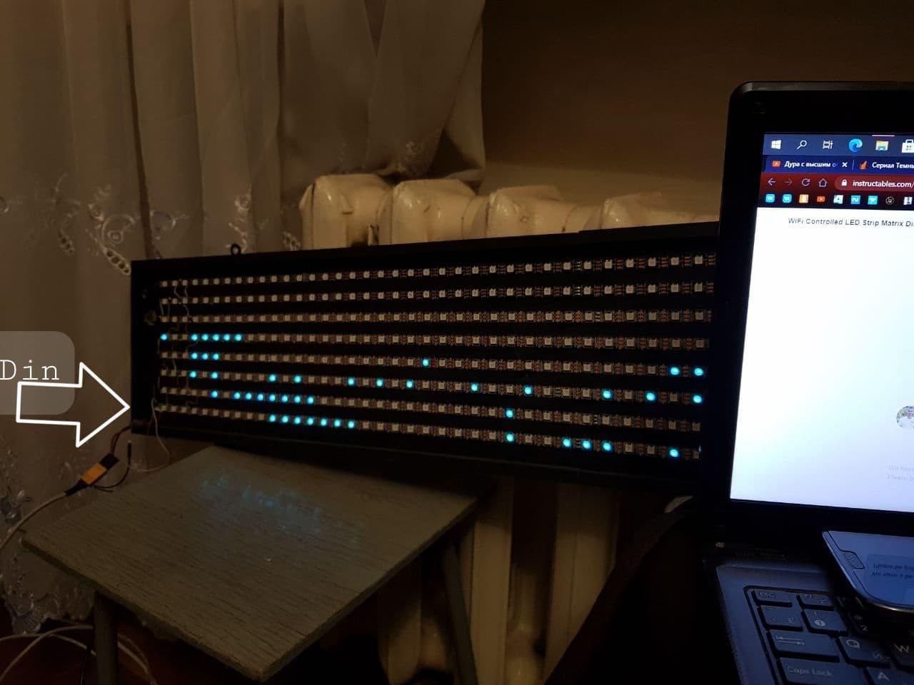 WiFi Controlled LED Strip Matrix Display Clock Light : 3 Steps (with ...