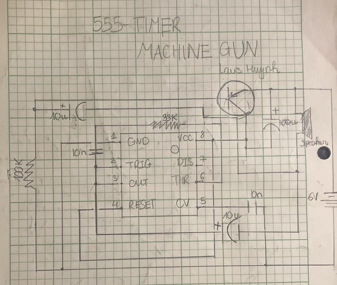 555 Timer Project Machine Gun: Build Your Own Circuit !- Louis Huynh : 6 Steps - Instructables