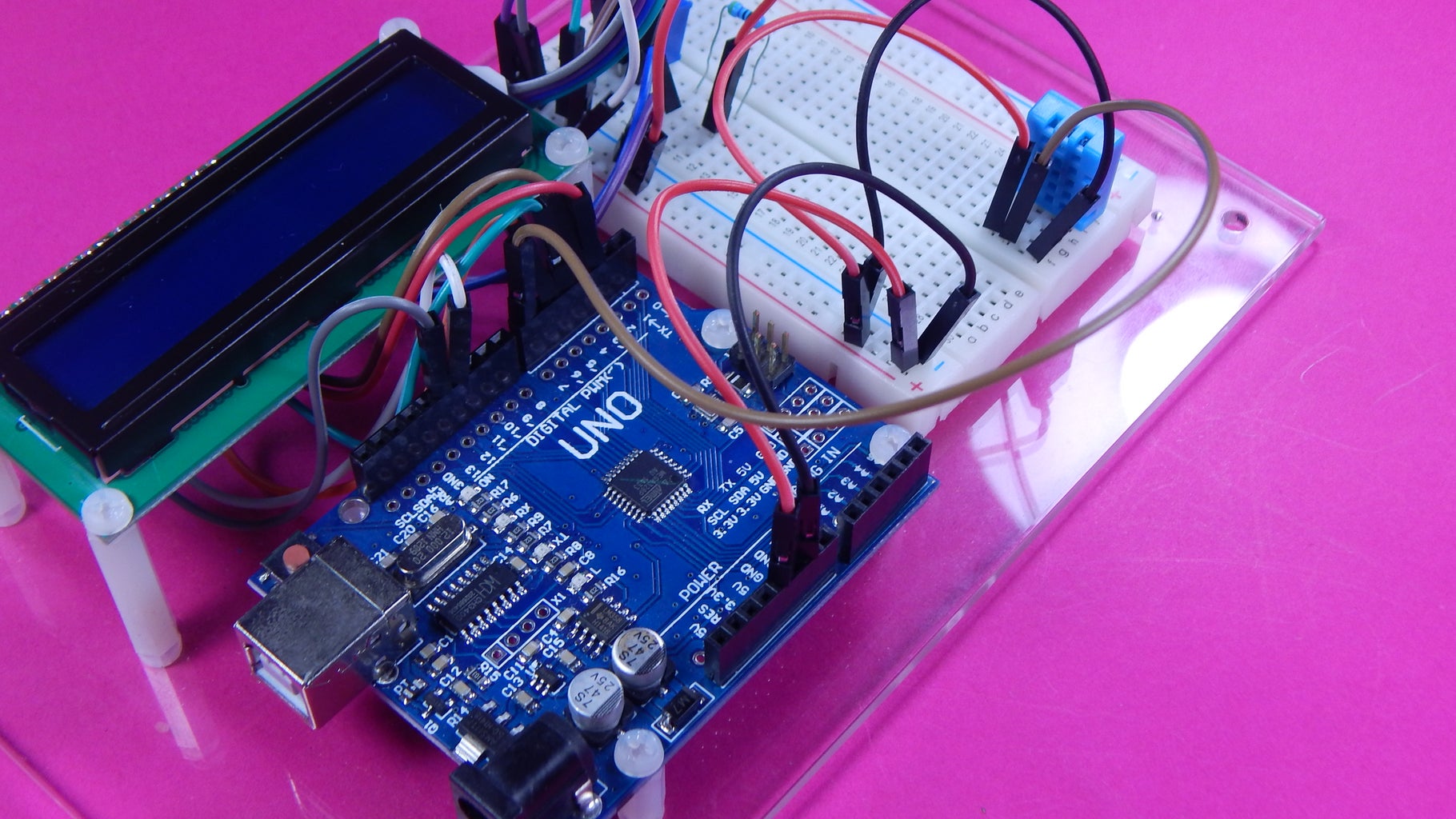 Arduino Lcd Clock Thermometer Humidity Project 7 Steps Instructables