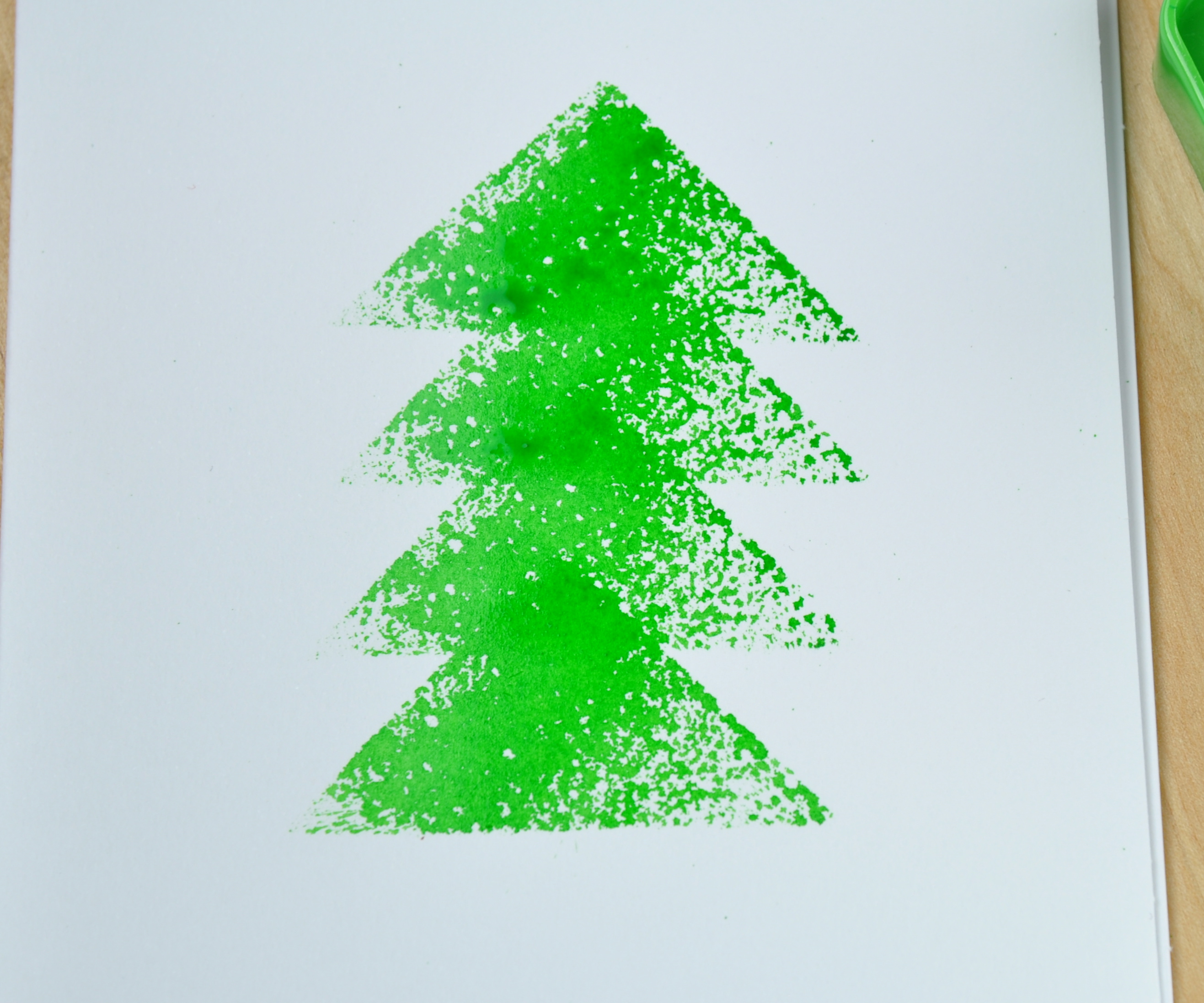 Sponge Stamped Christmas Tree Card : 4 Steps (with Pictures ...