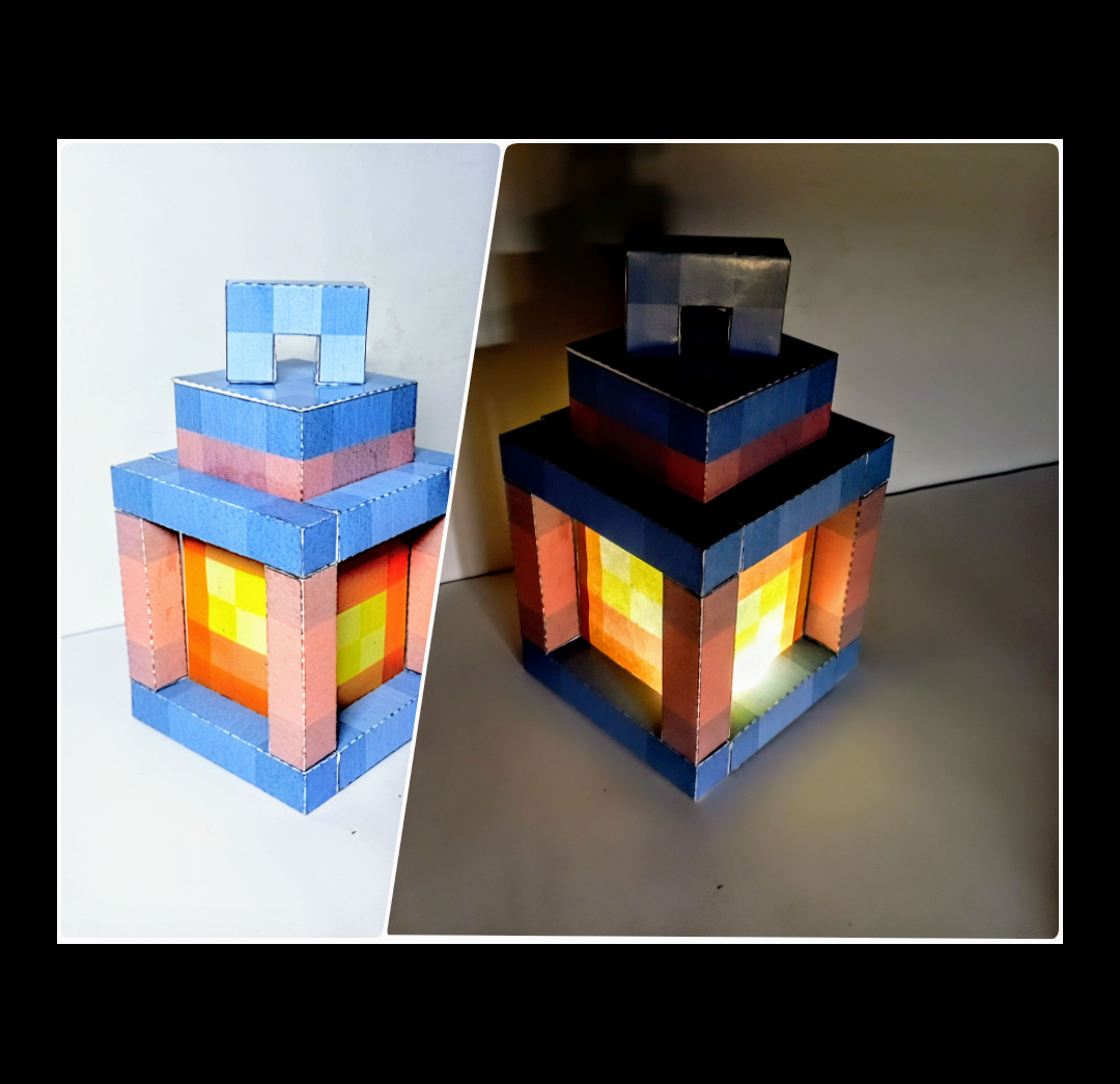 Minecraft Lantern Papercraft – Easy Cardstock Build : 7 Steps (with ...