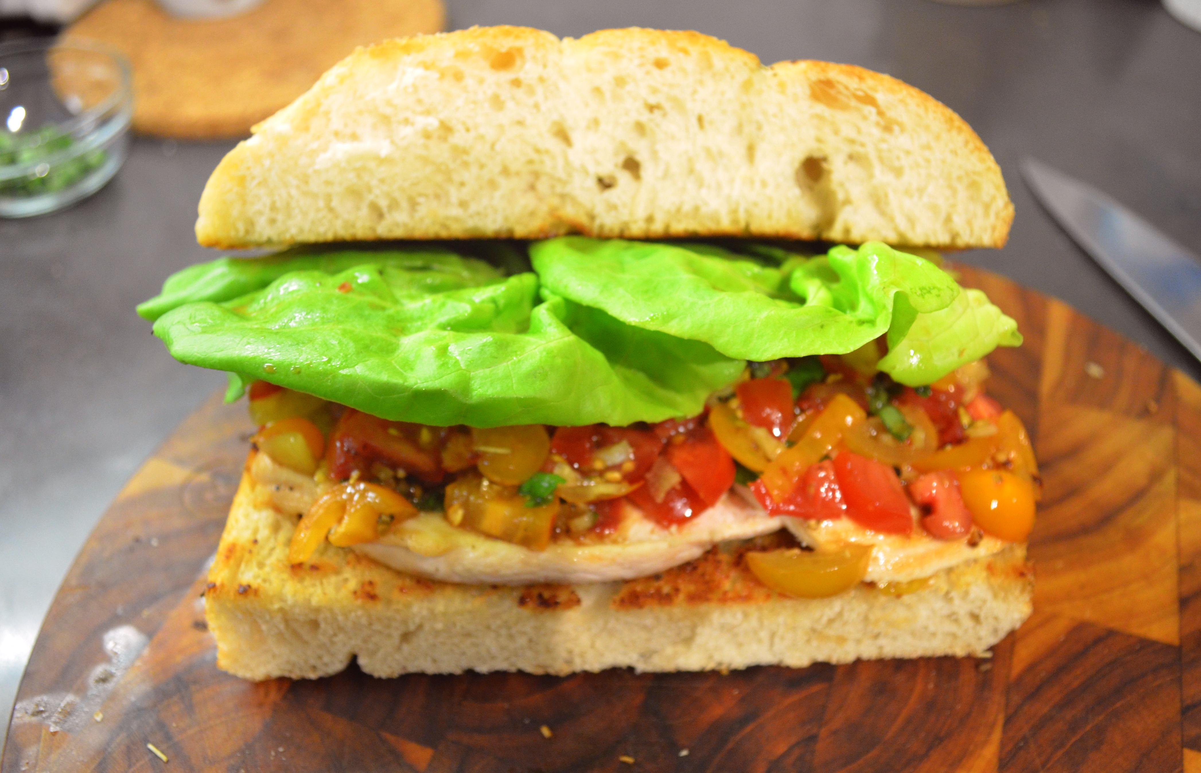 Sandwich: Chicken & Bruschetta on Focaccia : 5 Steps (with Pictures ...