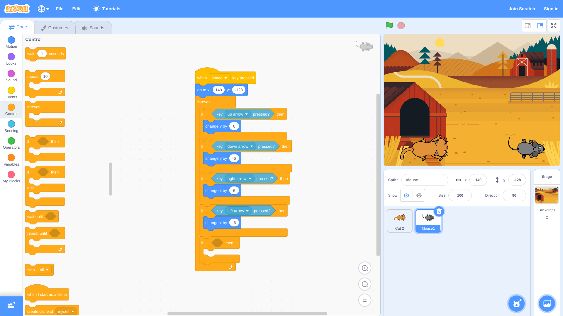 How to Program a Simple Cat & Mouse Game With Scratch! (videos Included ...