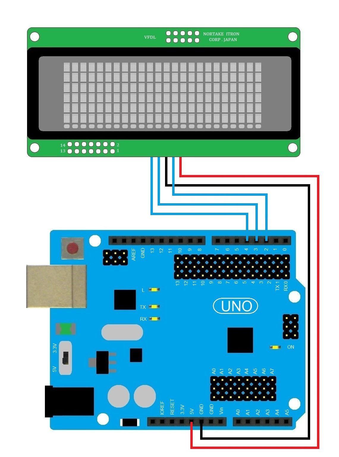 Arduino and the Noritake 24x6 VFD Module (Vacuum Fluorescent Display ...
