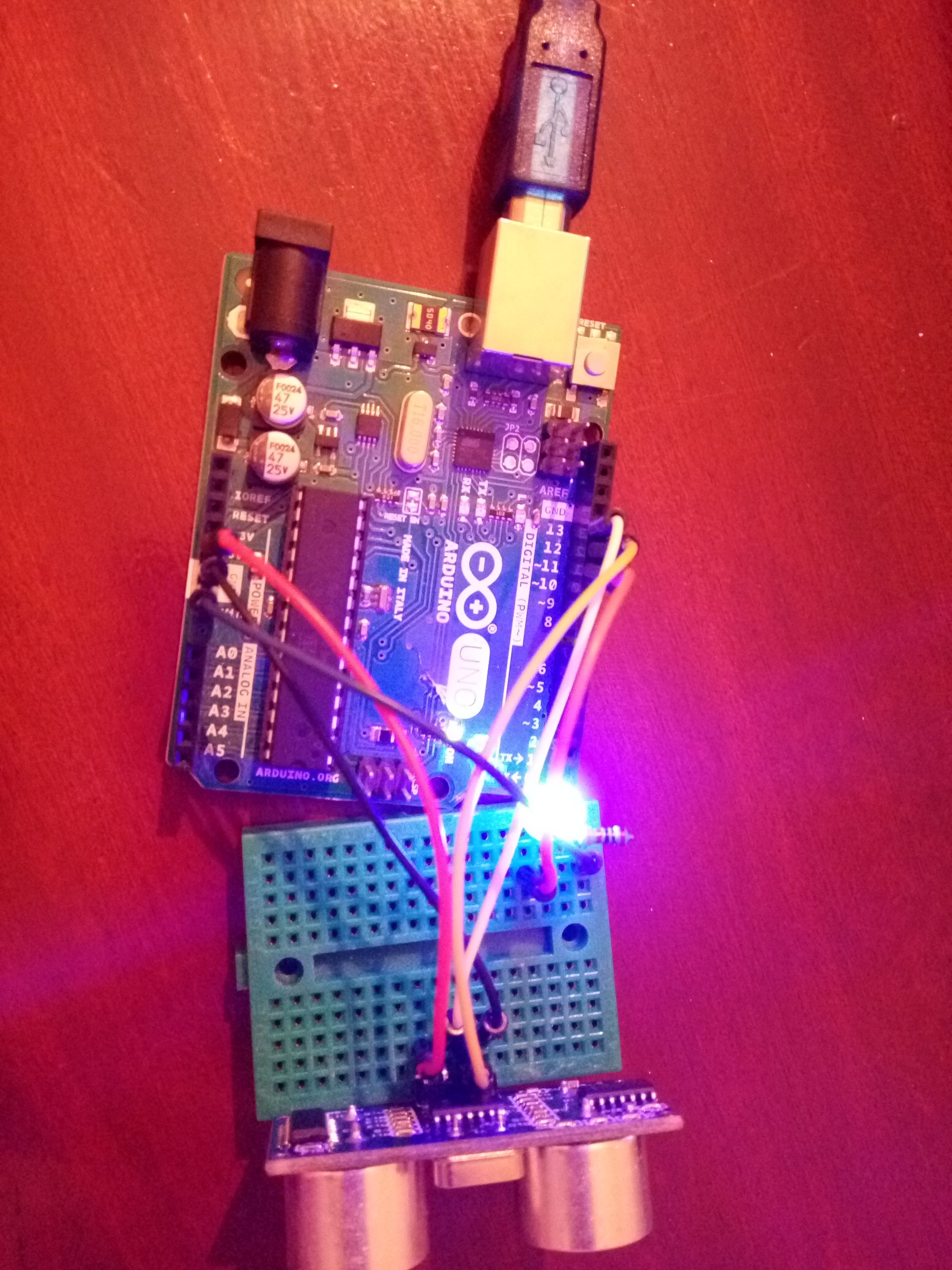 Simple Project With the Ultrasonic Sensor (HC-SR04) +LED -Arduino ...
