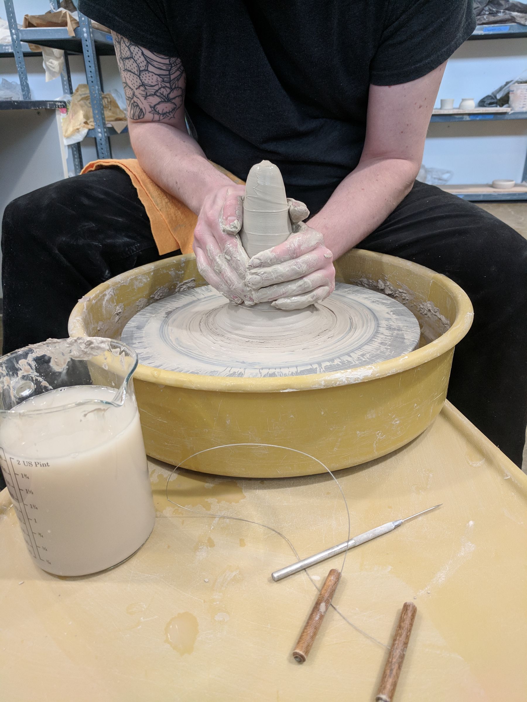 Throwing a Clay Cylinder on the Potters Wheel : 22 Steps (with Pictures ...
