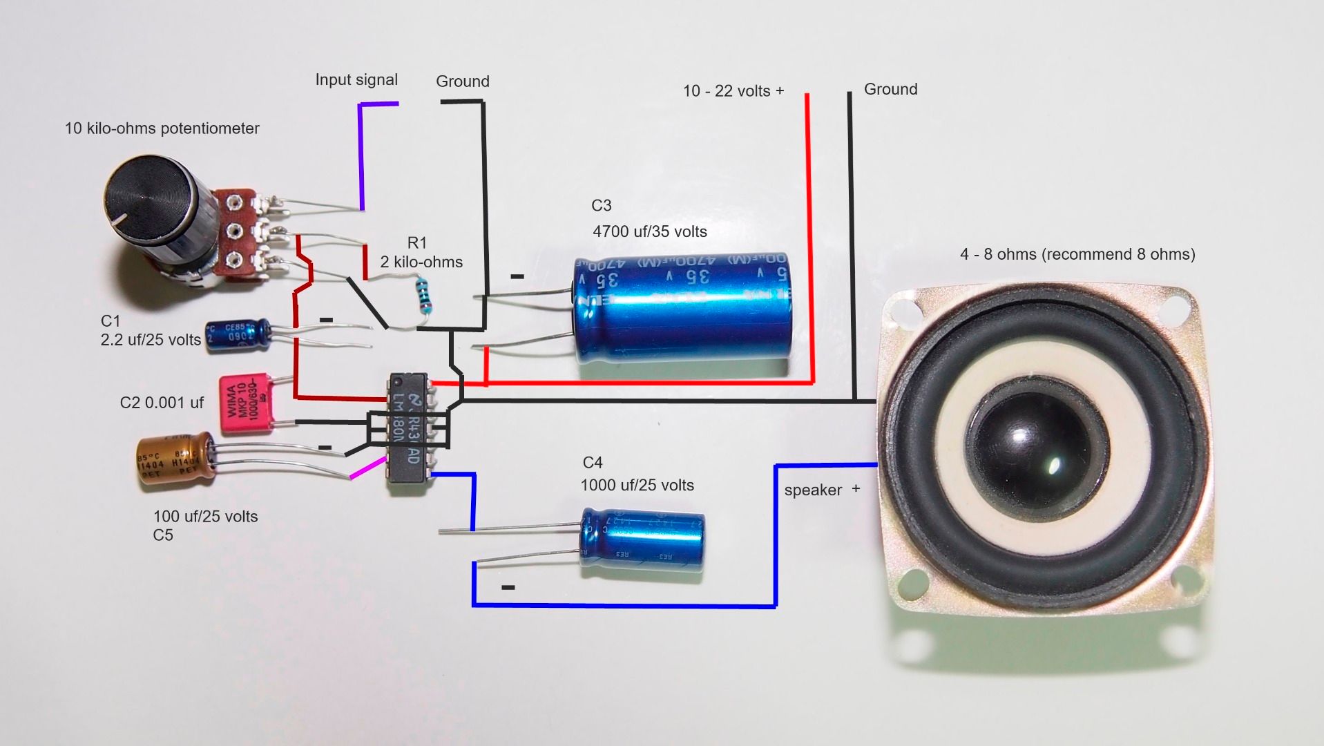 2.5 Watts Amplifier Lm380n Stable Wiring. - Instructables